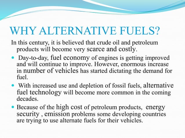 ALCOHOL AS AN ALTERNATIVE FUEL IN IC ENGINE | PPTX | Gasoline Prices ...