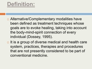 Alternative Modality Of Care | PPTX