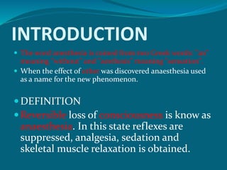 Ppt on anaesthesia | PPT