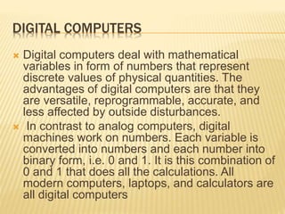 Ppt on analog digit and hybrid computers | PPTX
