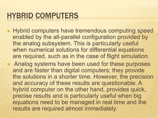 Ppt on analog digit and hybrid computers | PPTX
