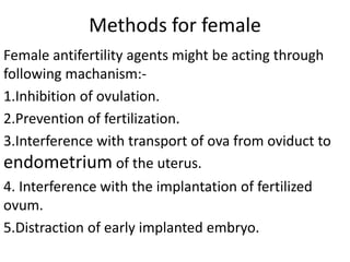 Ppt on antifertility | PPTX