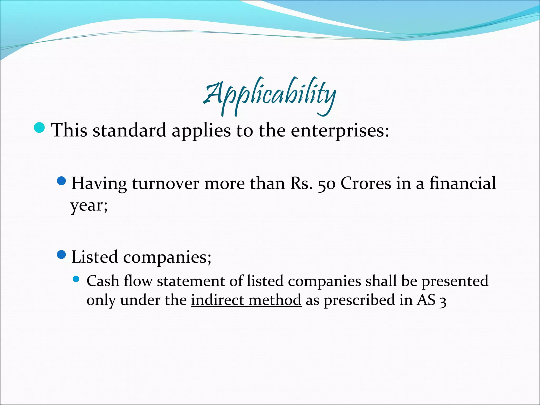 Accounting Standard-3 Cash Flow Statement by Nithin Raj | PPT