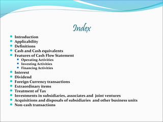 Accounting Standard-3 Cash Flow Statement by Nithin Raj | PPT