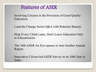 Ppt on ASER education shridhar | PPTX