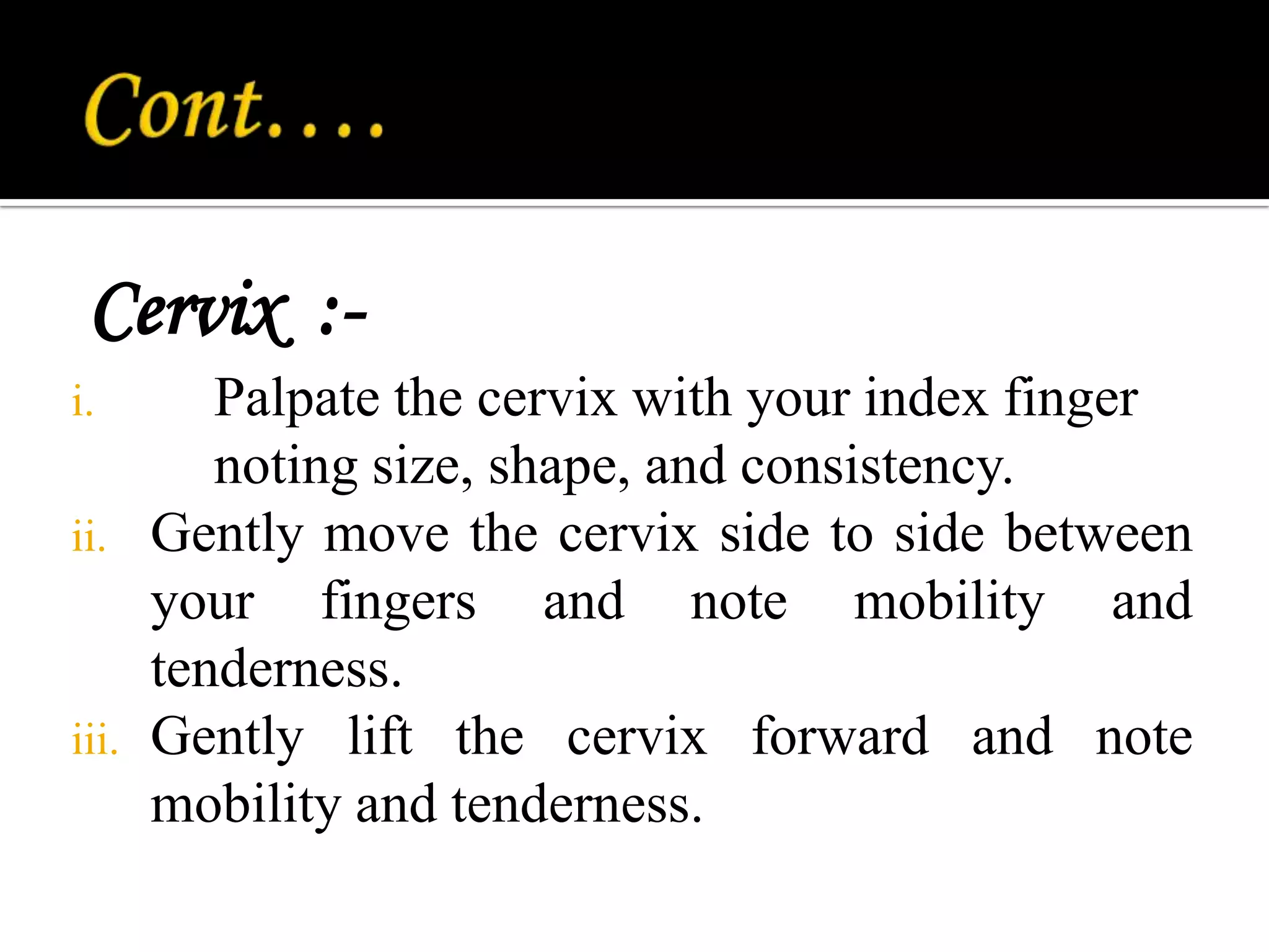 Ppt on assessmaent of female reproductive system | PPTX