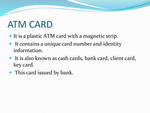 Ppt on atm machine