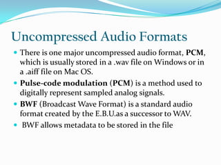 Ppt on audio file formats | PPTX