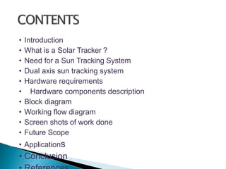 Ppt on automatic solar tracking system | PPTX