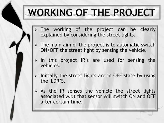 Ppt on automatic street light control using ir sensors | PPT