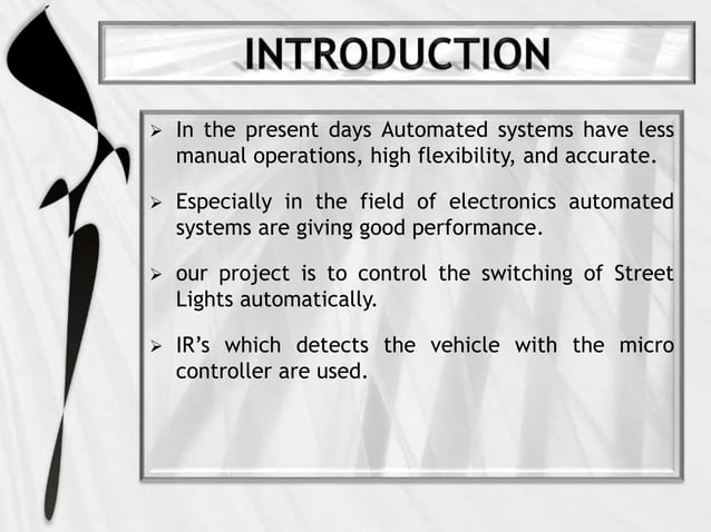 Ppt on automatic street light control using ir sensors | PPTX | Computer Peripherals | Computing