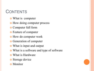 PPT ON BASIC OF COMPUTER SANTHOSH g | PPT
