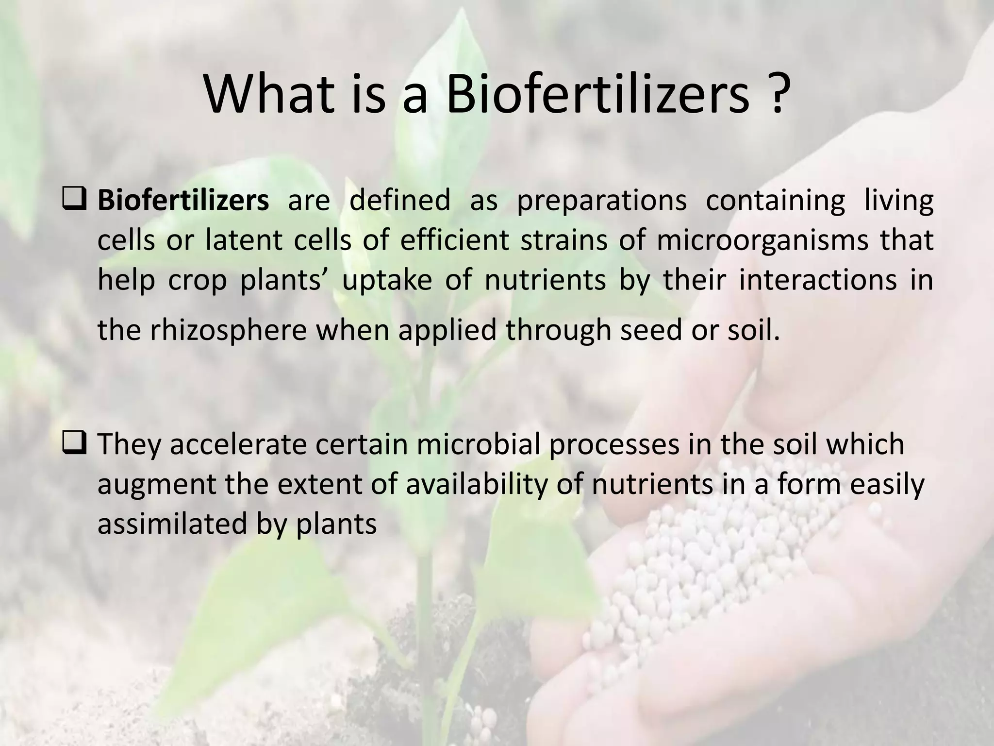Ppt on biofertilizers | PPTX