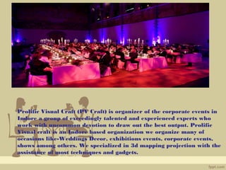 Corporate Events Organizer – Prolific Visual Craft | PPT