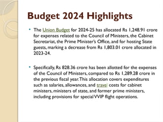 ppt on Union Budget 2024 by ca ravikumar | PPTX