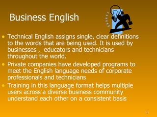 Importance of business English | PPT