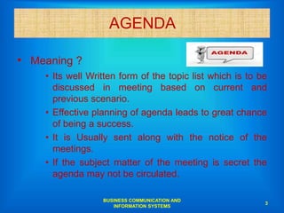 Ppt on busniess meeting minutes and agenda | PPTX