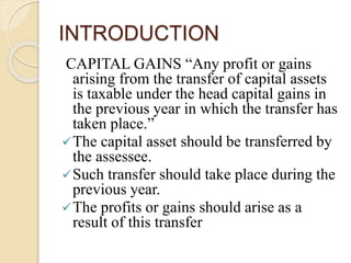PPT on Capital Gains | PPTX