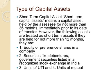 PPT on Capital Gains | PPTX