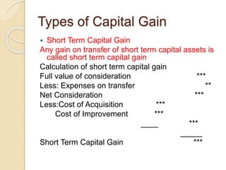PPT on Capital Gains | PPTX