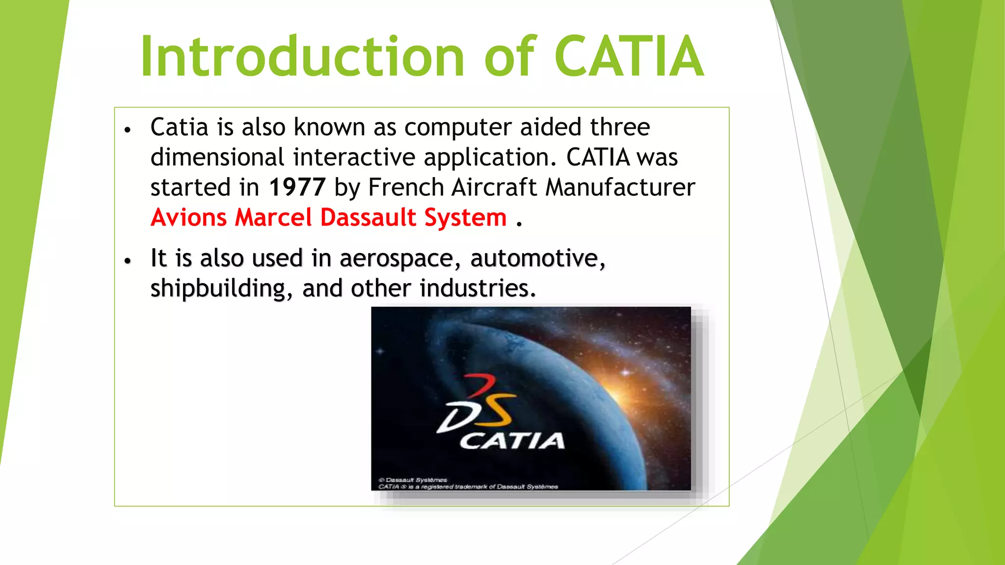 Ppt on catia | PPTX