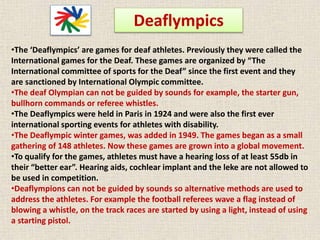 PPT on chapter 4 class XI sports for cwsn Physical Education | PPTX