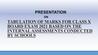 Marks for Class X Board Exams 2021 - 01/05/2021 | PDF