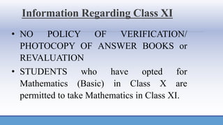 Marks for Class X Board Exams 2021 - 01/05/2021 | PDF