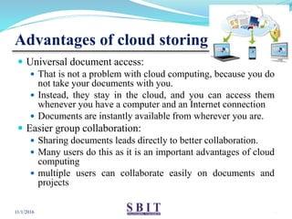 Ppt on cloud storage application | PPTX