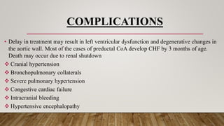 Coarctation of aorta |CONGENITAL HEART DEFECT | PPTX