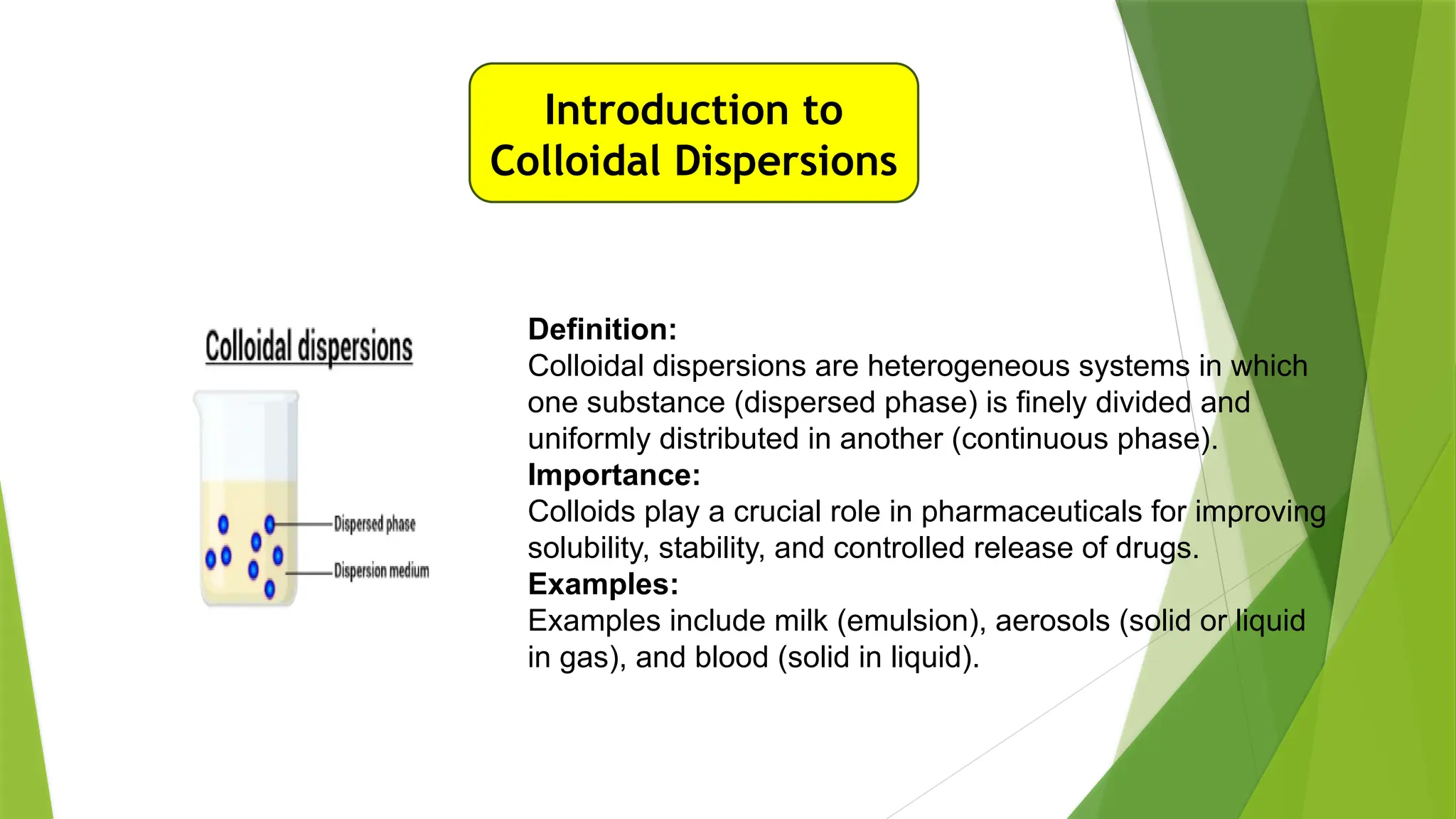 ppt on colloidal dispersion physical pharmaceutics | PPTX | Chemistry | Science