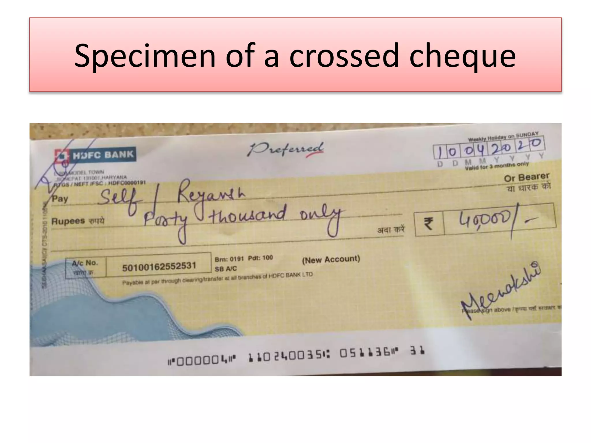 bill of exchange,promissory note and cheque by Ms. Meenakshi for B.COM ...
