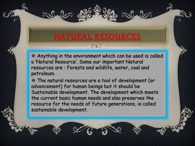 CONSERVATION OF NATURAL RESOURCES - PPT | PPTX