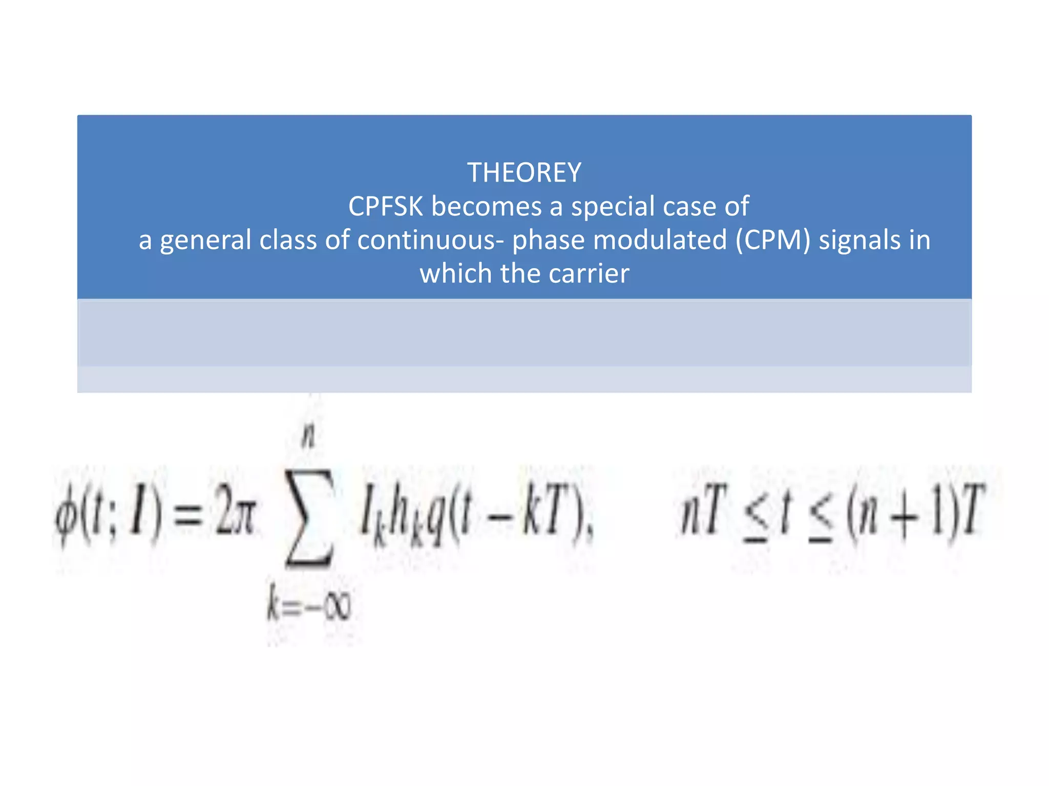 Ppt on continuous phase modulation | PPT