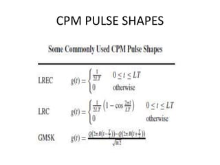 Ppt on continuous phase modulation | PPT