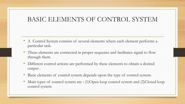 Ppt on control system | PPTX | Technology & Computing
