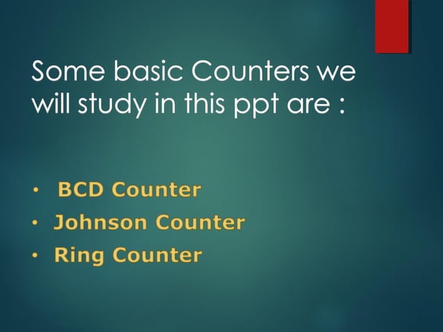 Counters | PPT