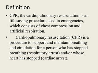 cardiopulmonary resuscitation | PPTX