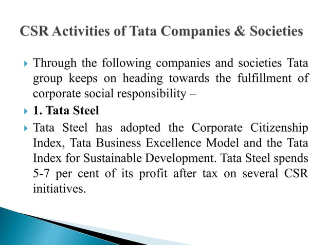 Ppt on csr at tata grp of companies | PPT
