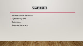 cybersecurity and it's types and tools.. | PPTX