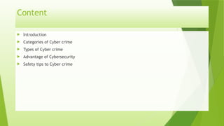 PPT on Cyber Security Introduction and How to manage safety | PPTX