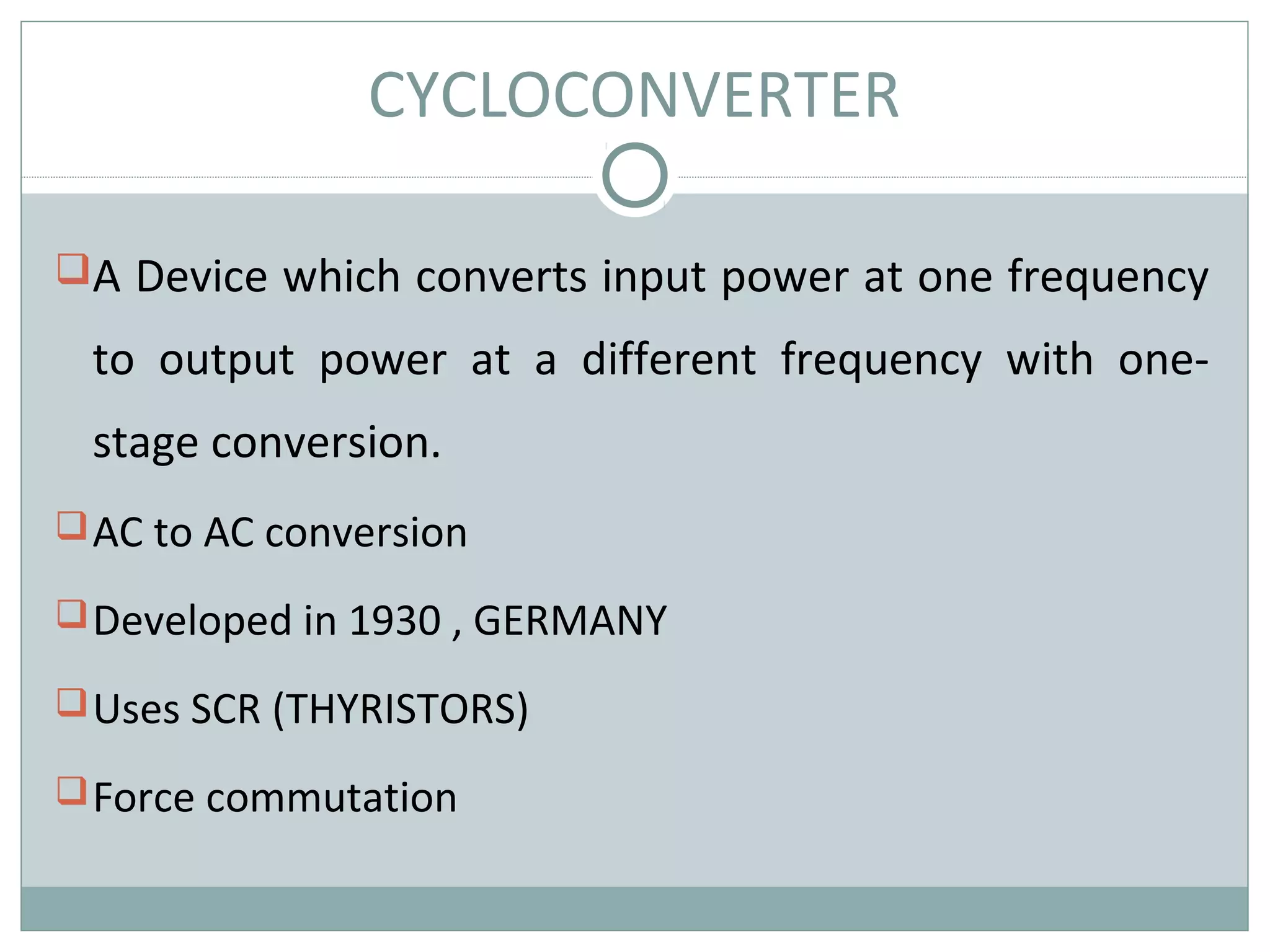 Cycloconverters | PPT