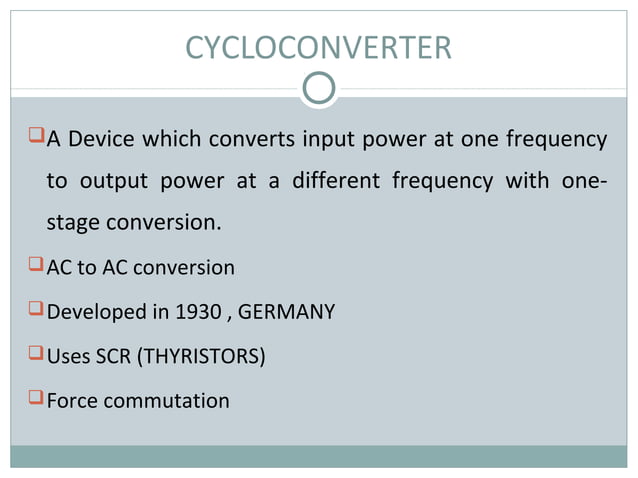 Cycloconverters | PPT
