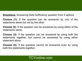 P P T On Data Sufficiency By Tcyonline | PPT