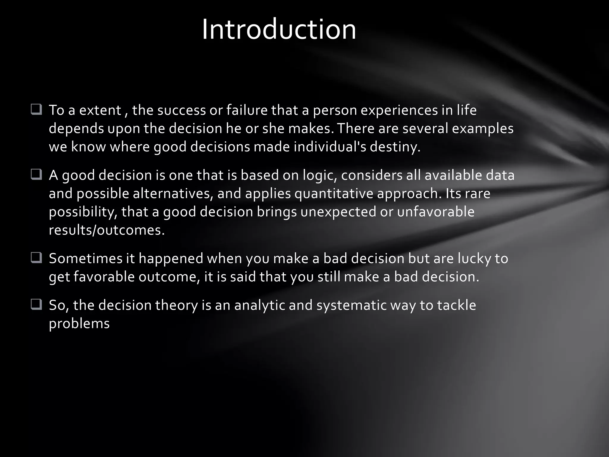 Ppt on decision theory | PPTX