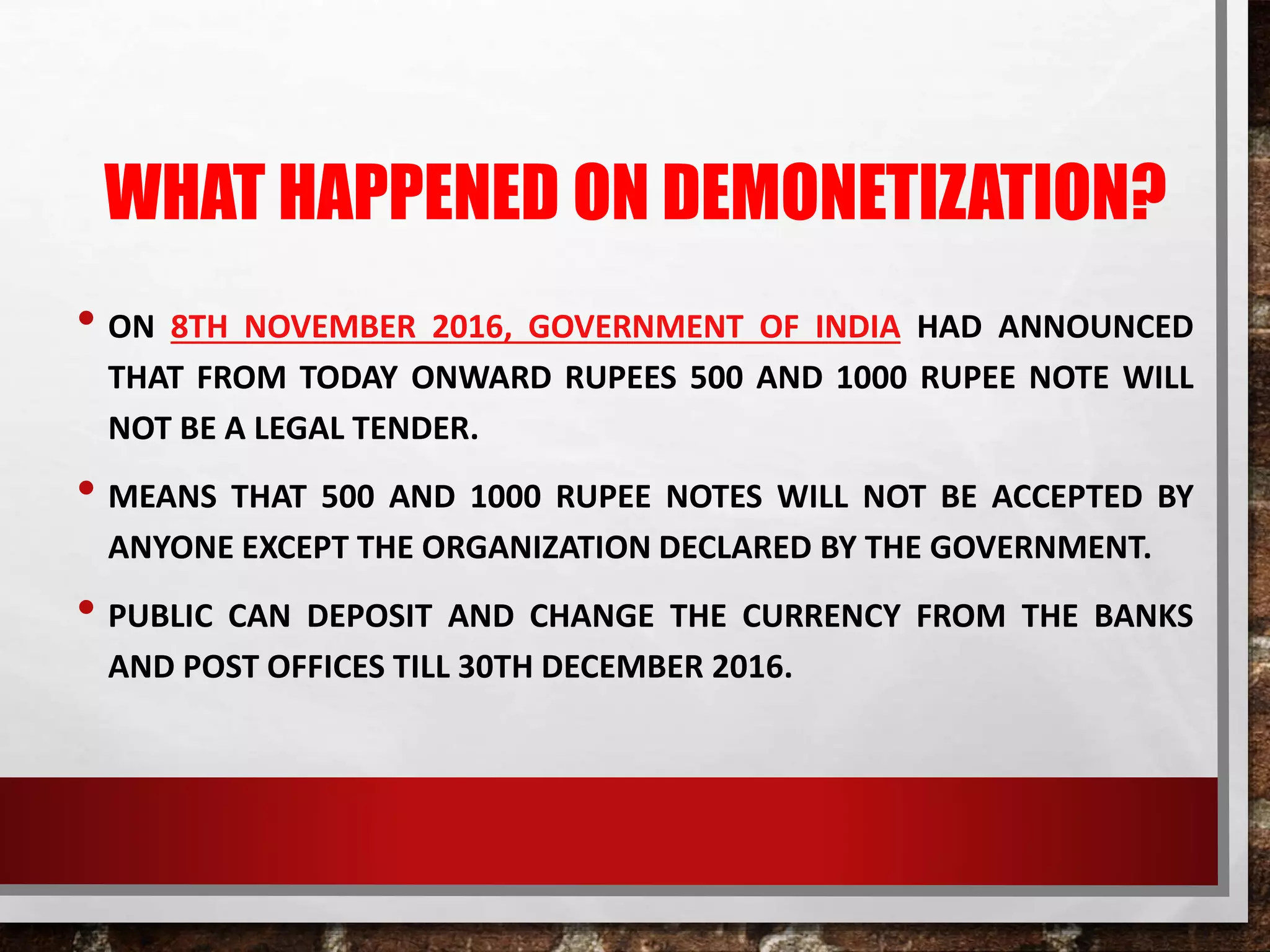 Powerpoint Presentation on Demonetisation (1) | PPTX