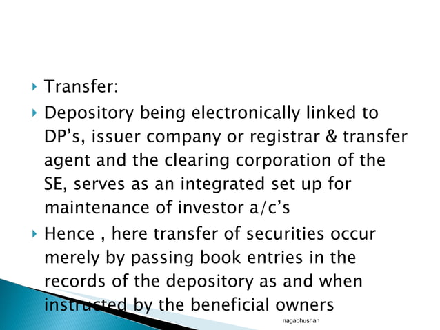 Ppt on depository system in india | PPT | Stocks and Bonds | Personal ...