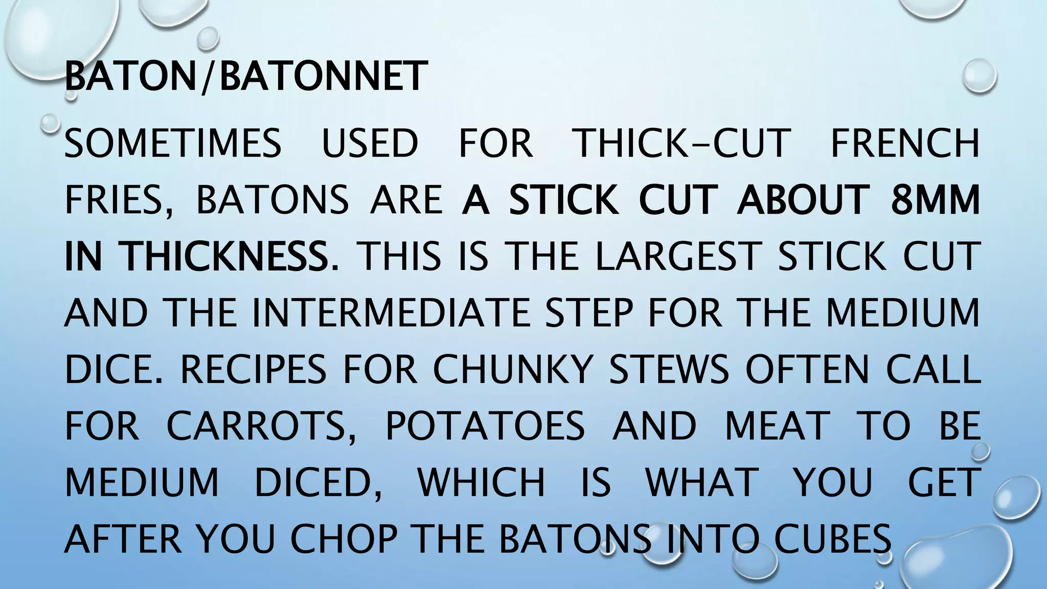 ppt on different cutting techniques.pptx | Cooking | Food & Drink