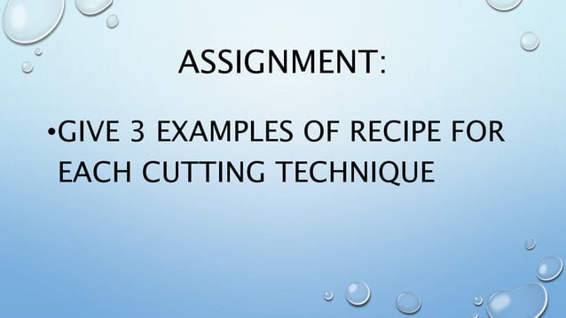 ppt on different cutting techniques.pptx | Cooking | Food & Drink
