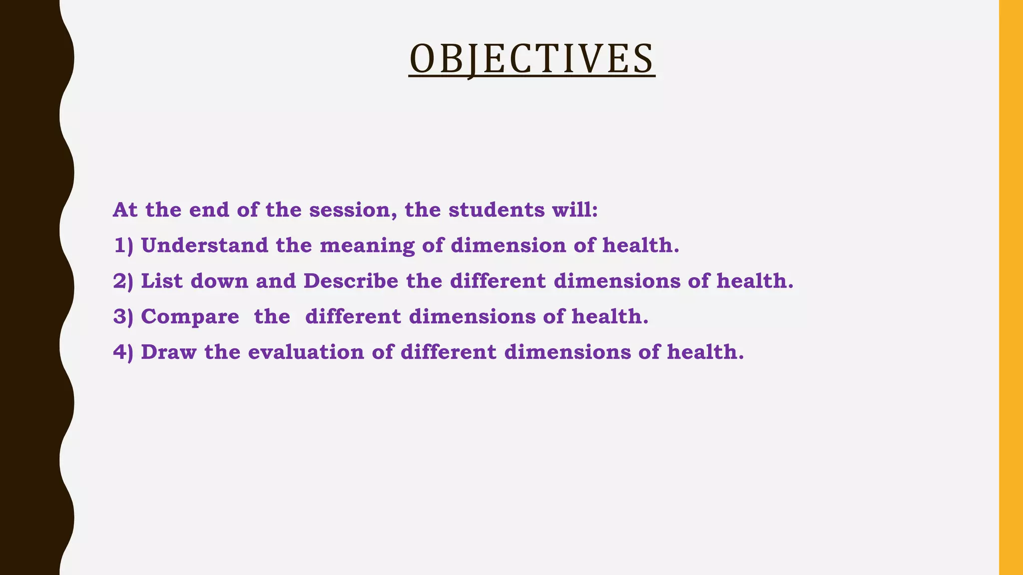 Ppt on dimensions of health | PPTX